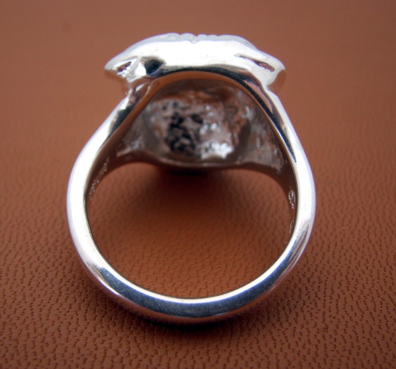 Small Sterling Silver Pug Head Study Ring - Etsy