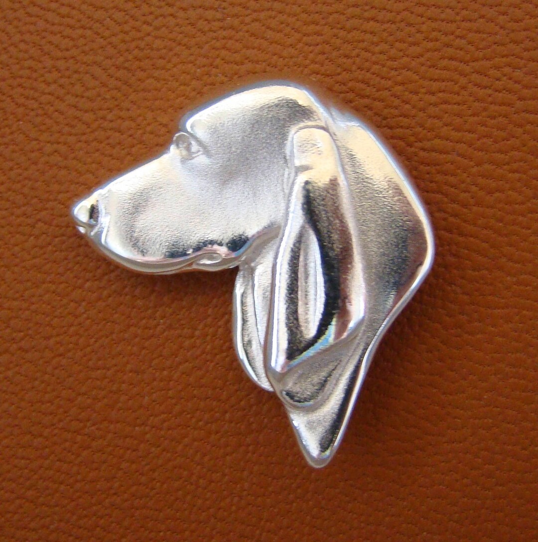 Large Sterling Silver Black and Tan Coonhound Head Study Tie Tack - Etsy