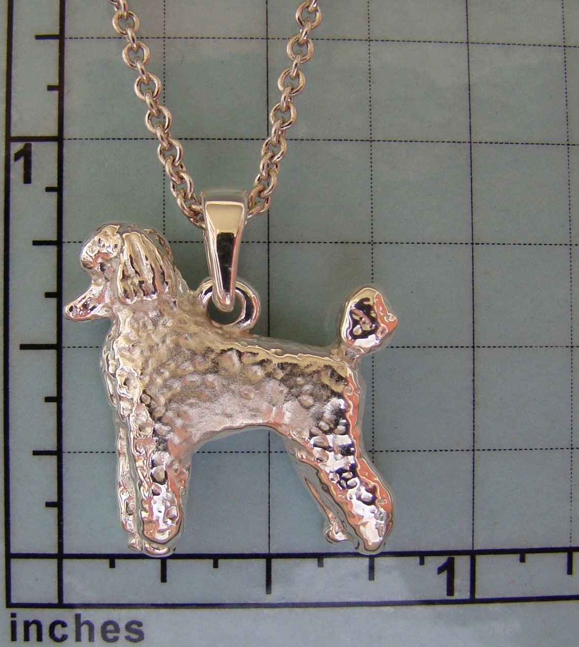 Small Sterling Silver Poodle Standing Study Pendant | Etsy