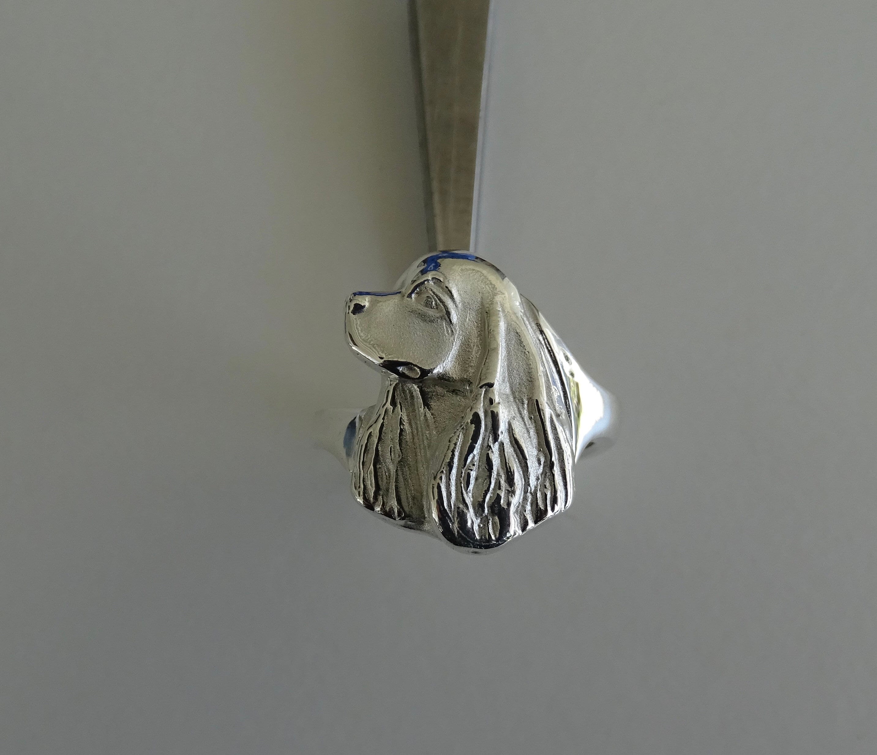 Sterling Silver Cocker Spaniel Head Study Ring | Etsy
