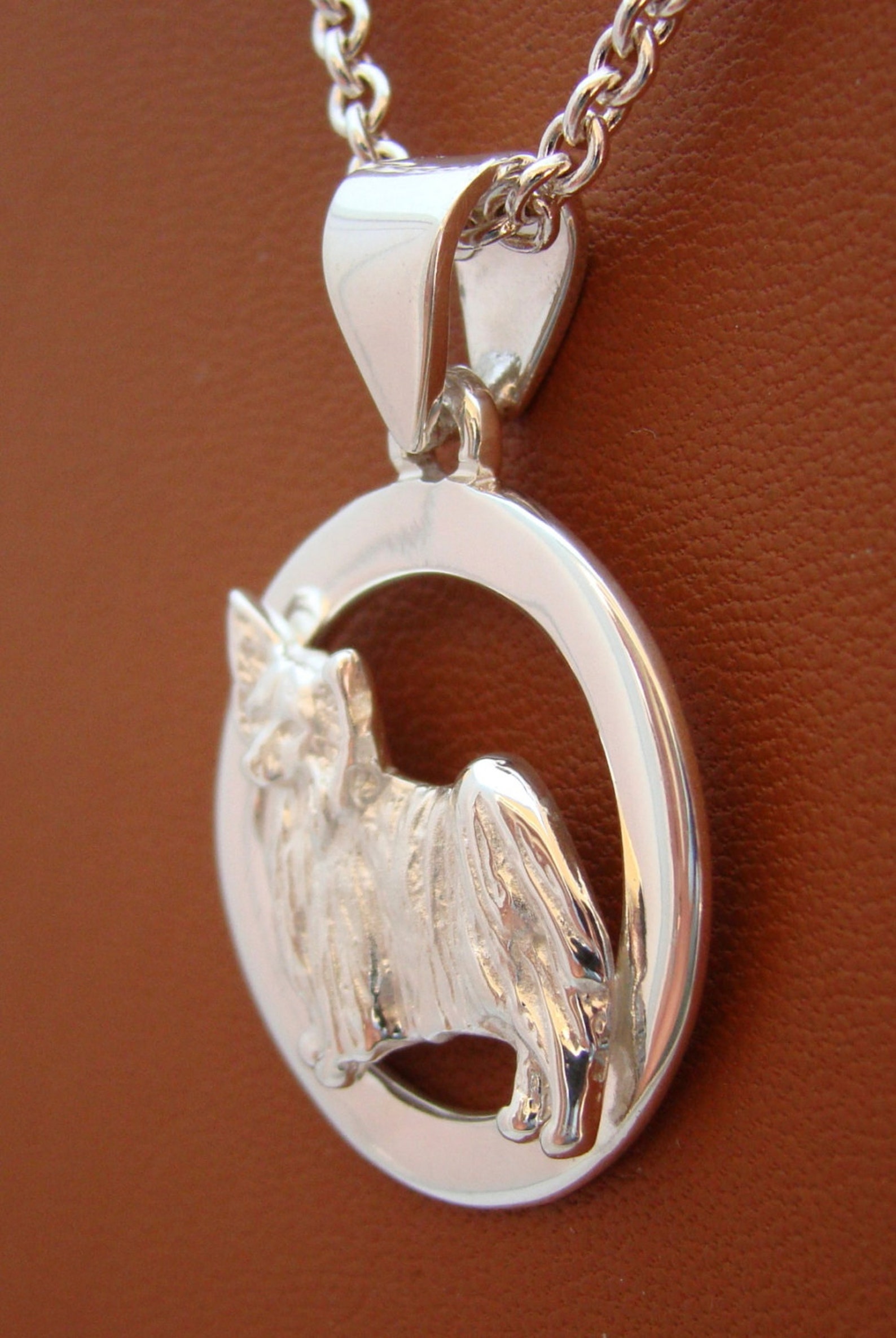 Small Sterling Silver Papillon Standing Study on A Wide Circle | Etsy