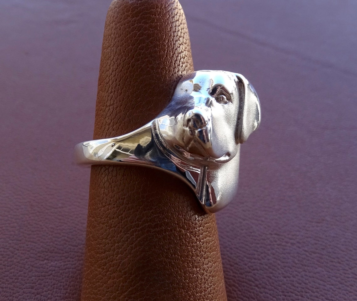 Sterling Silver Labrador Retriever Large Head Study Ring - Etsy