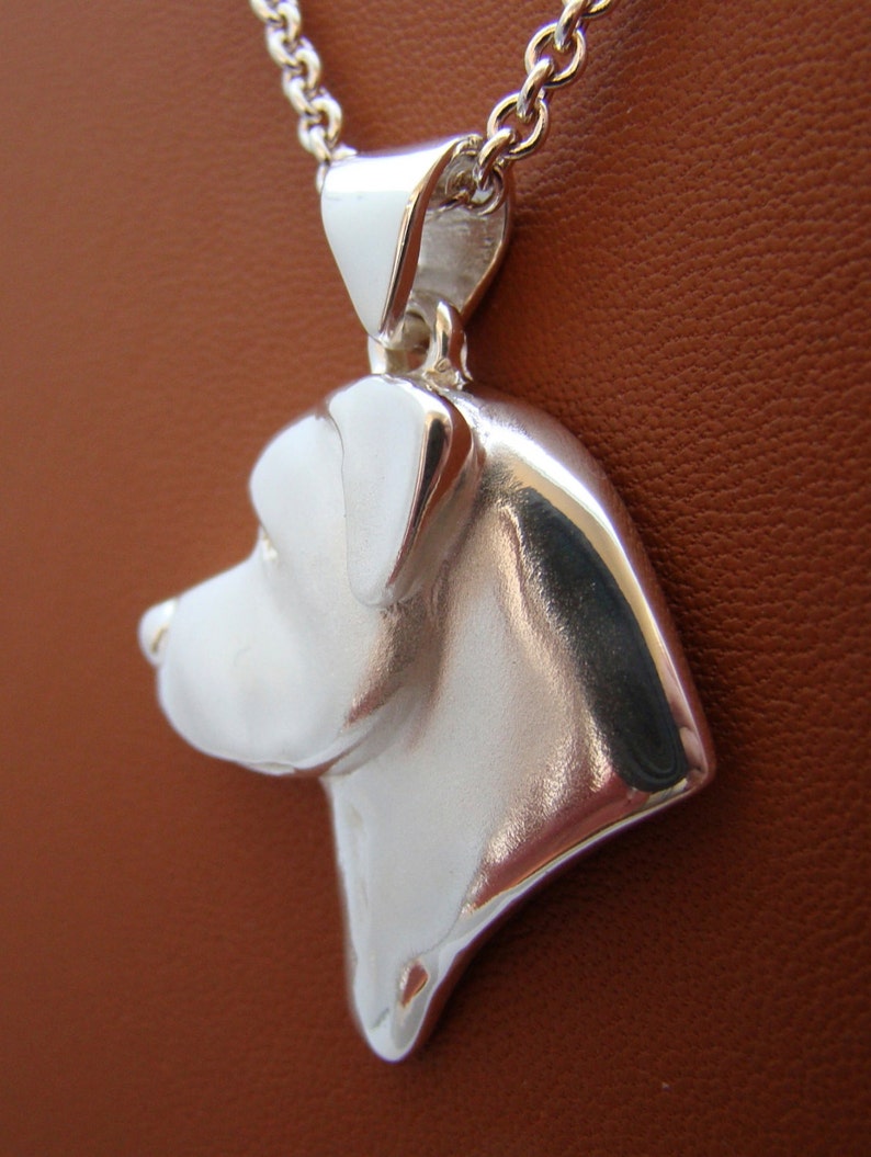 Large Sterling Silver Rottweiler Head Study Pendant - Etsy