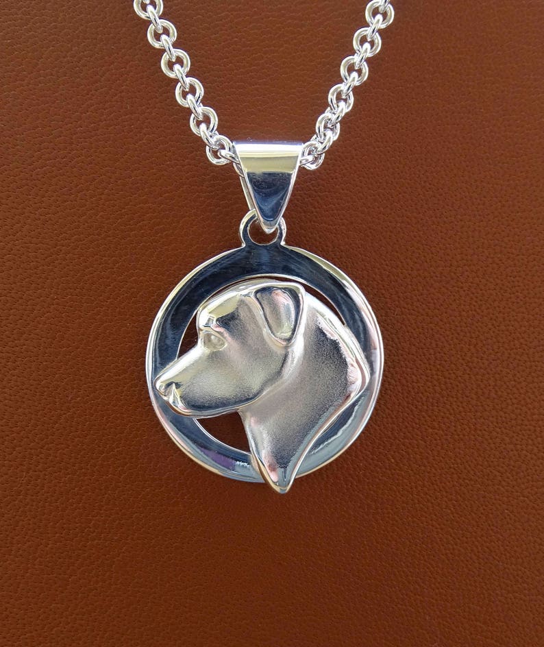 Medium Sterling Silver Rottweiler Head Study on Circle Frame Pendant - Etsy
