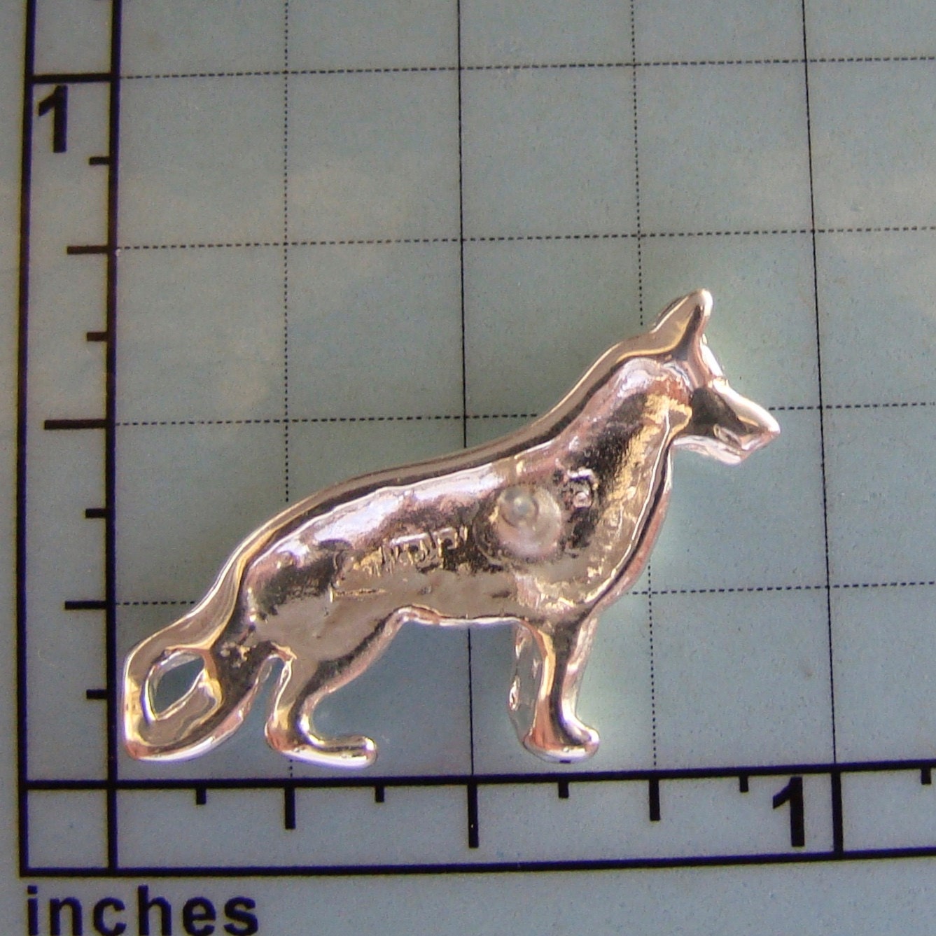 Small Sterling Silver German Shepherd Dog Standing Study Lapel | Etsy