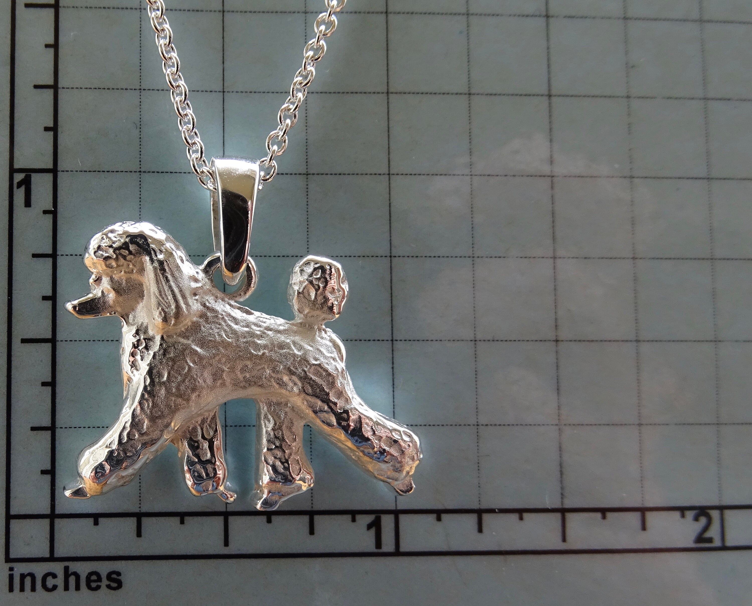 Medium Sterling Silver Poodle Moving Study Pendant - Etsy