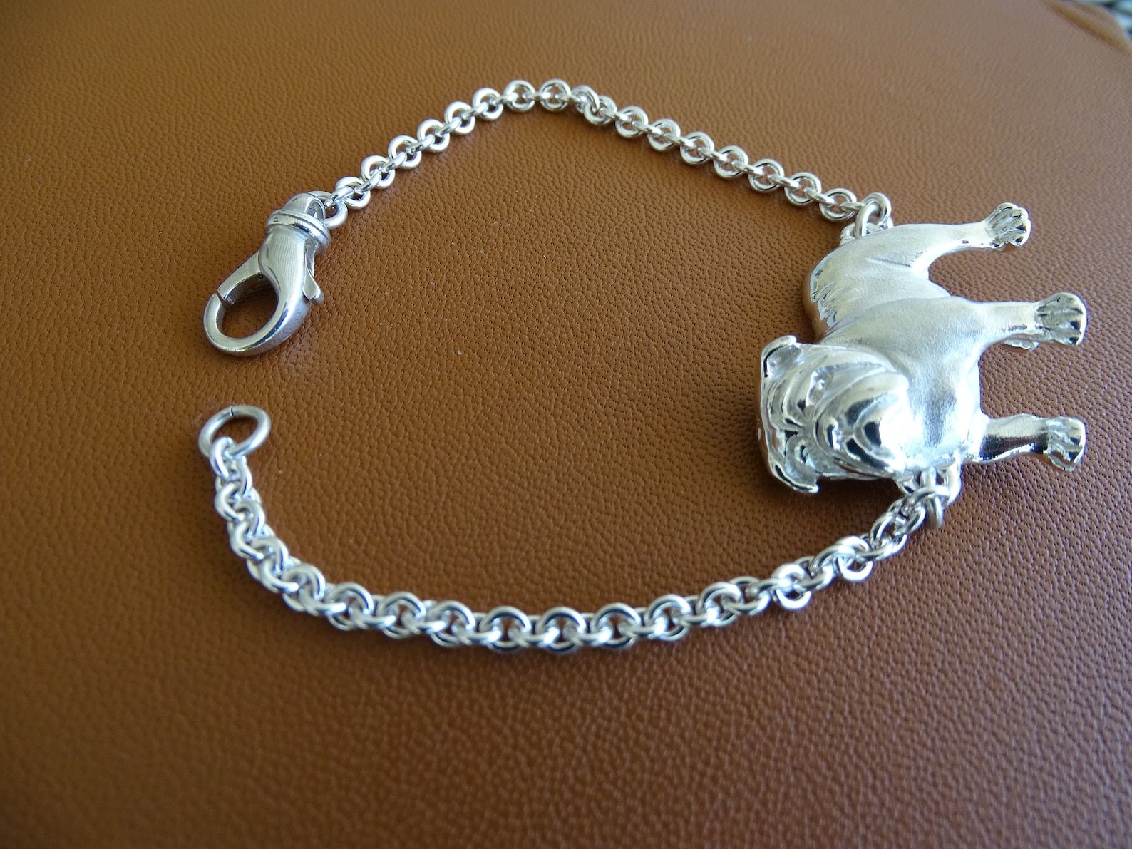 Large Sterling Silver Bulldog/ English Bulldog Standing Study - Etsy