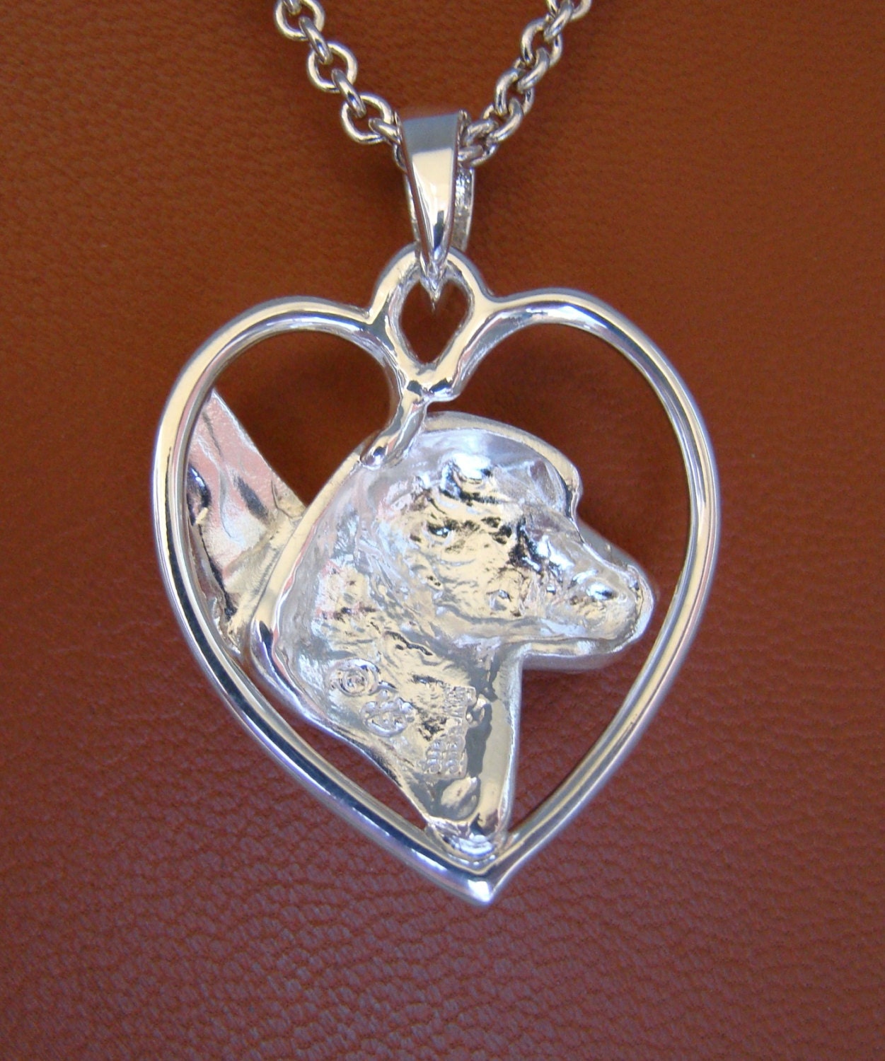 Large Sterling Silver Labrador Retriever Angel on A Heart | Etsy