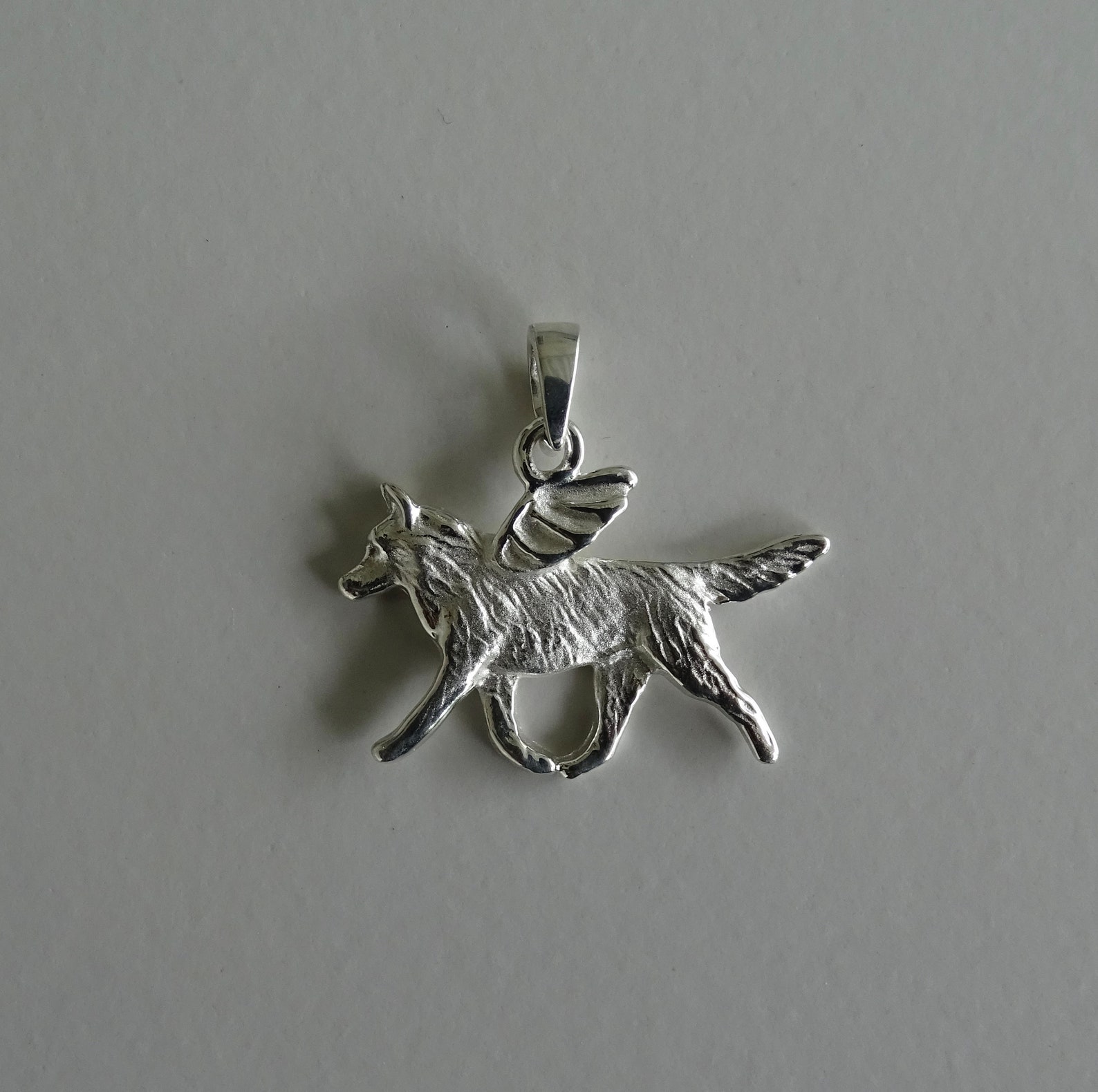 Sterling Silver Siberian Husky Angel Pendant - Etsy