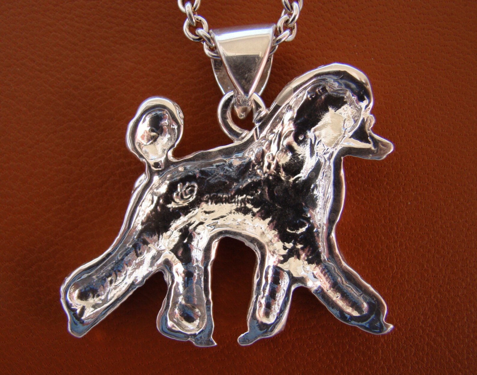 Large Sterling Silver Poodle Moving Study Pendant - Etsy