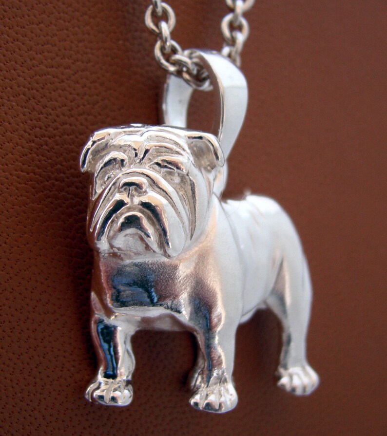 Large Sterling Silver Bulldog/ English Bulldog Standing Study | Etsy
