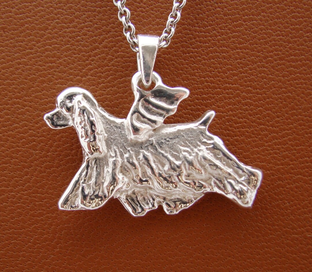 Sterling Silver Cocker Spaniel Angel Pendant - Etsy