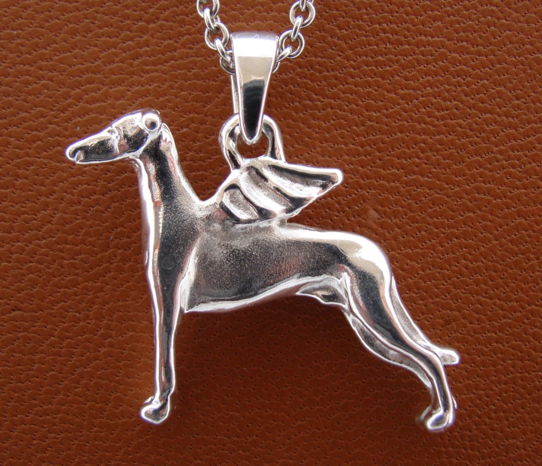 Sterling Silver Whippet Angel Pendant - Etsy