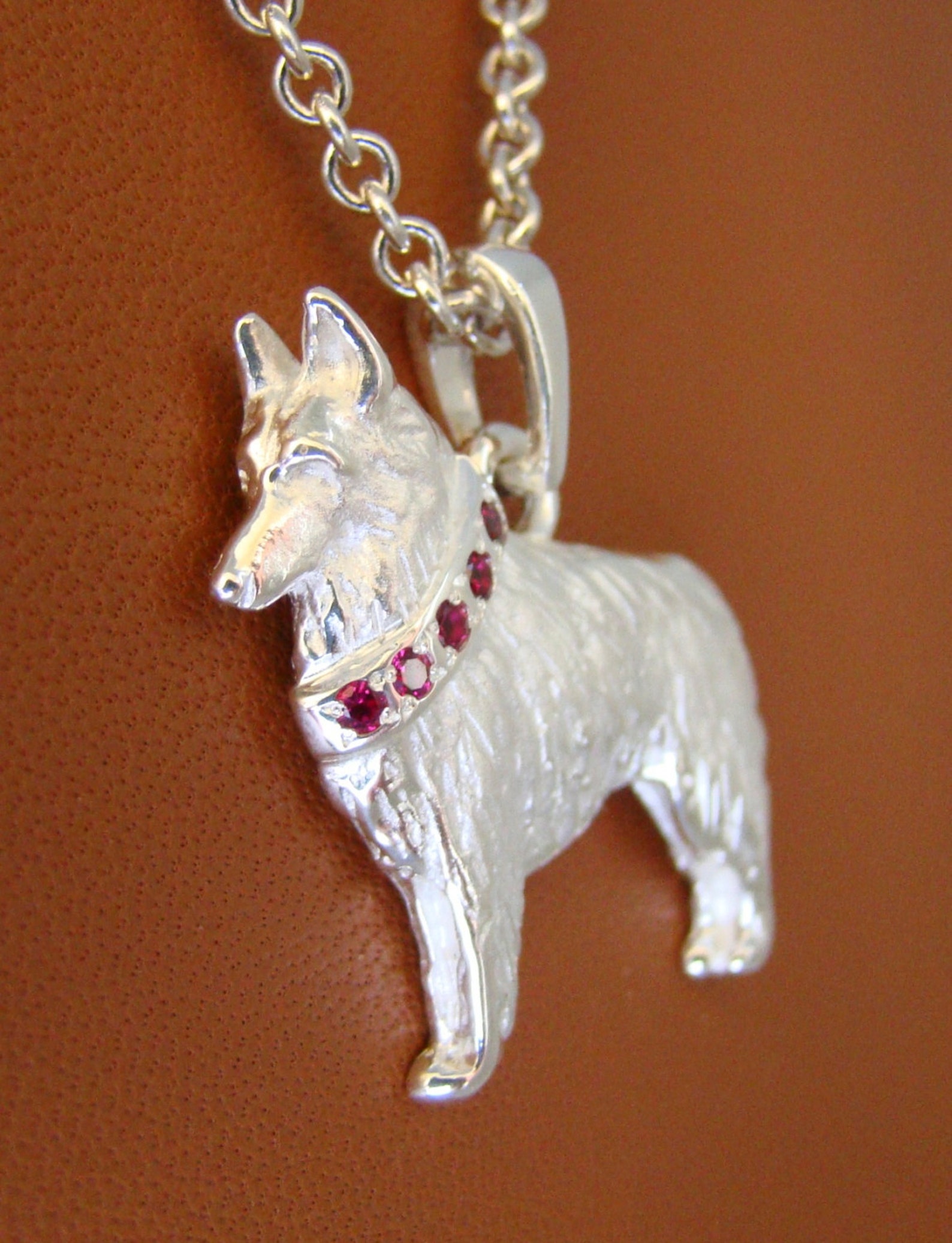 Large Sterling Silver Belgian Tervuren / Belgian Sheepdog - Etsy