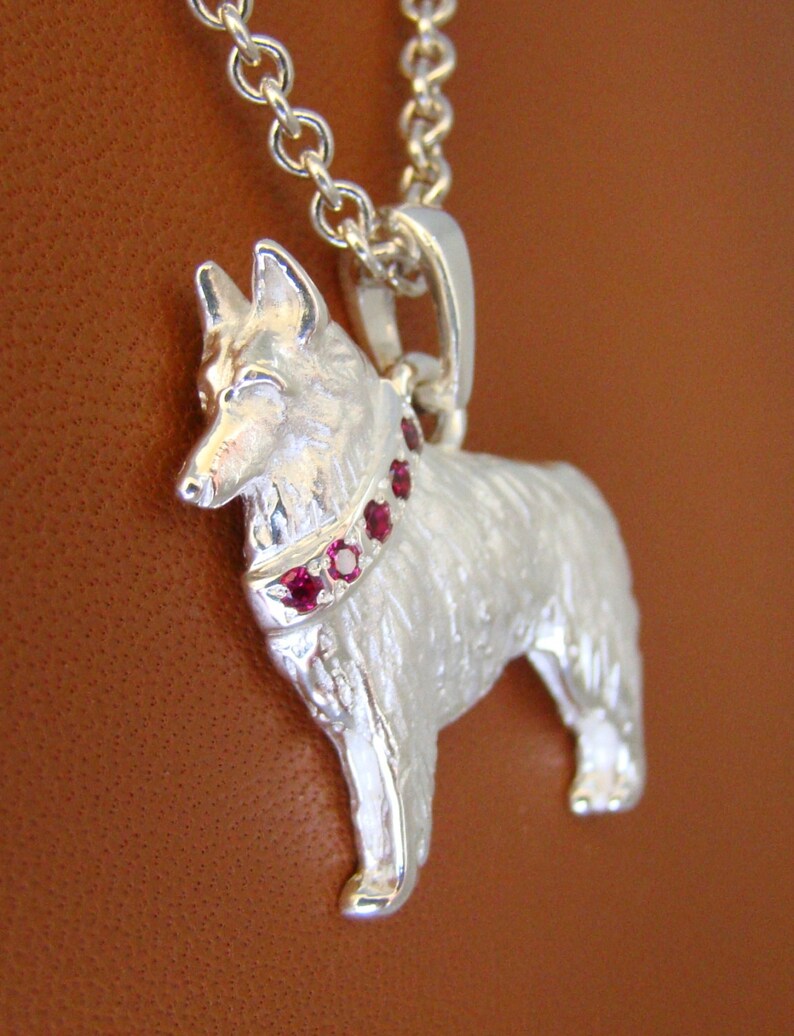 Large Sterling Silver Belgian Tervuren / Belgian Sheepdog Standing ...
