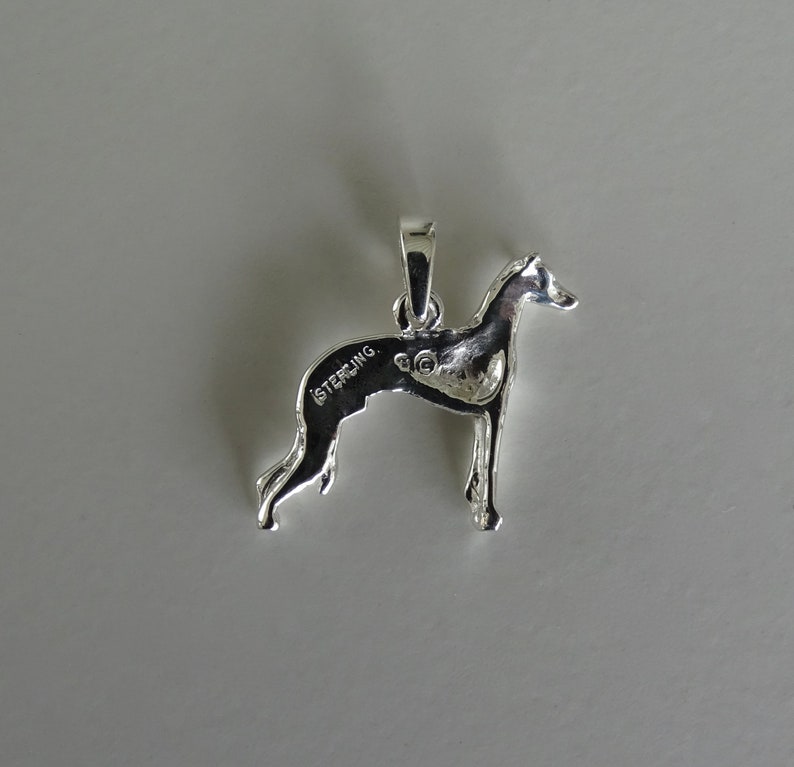 Small Sterling Silver Whippet Standing Study Pendant | Etsy