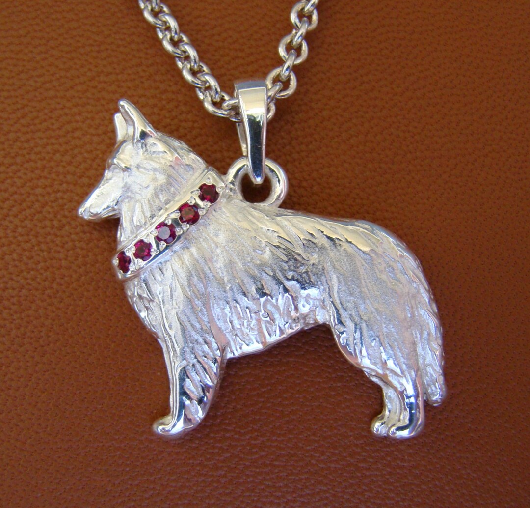 Large Sterling Silver Belgian Tervuren / Belgian Sheepdog Standing ...