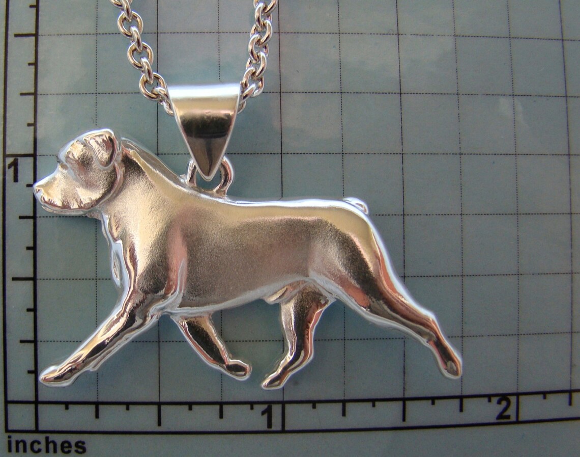 Large Sterling Silver Rottweiler Moving Study Pendant - Etsy