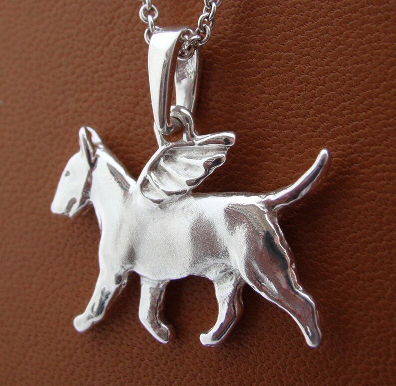 Sterling Silver Bull Terrier Angel Pendant | Etsy