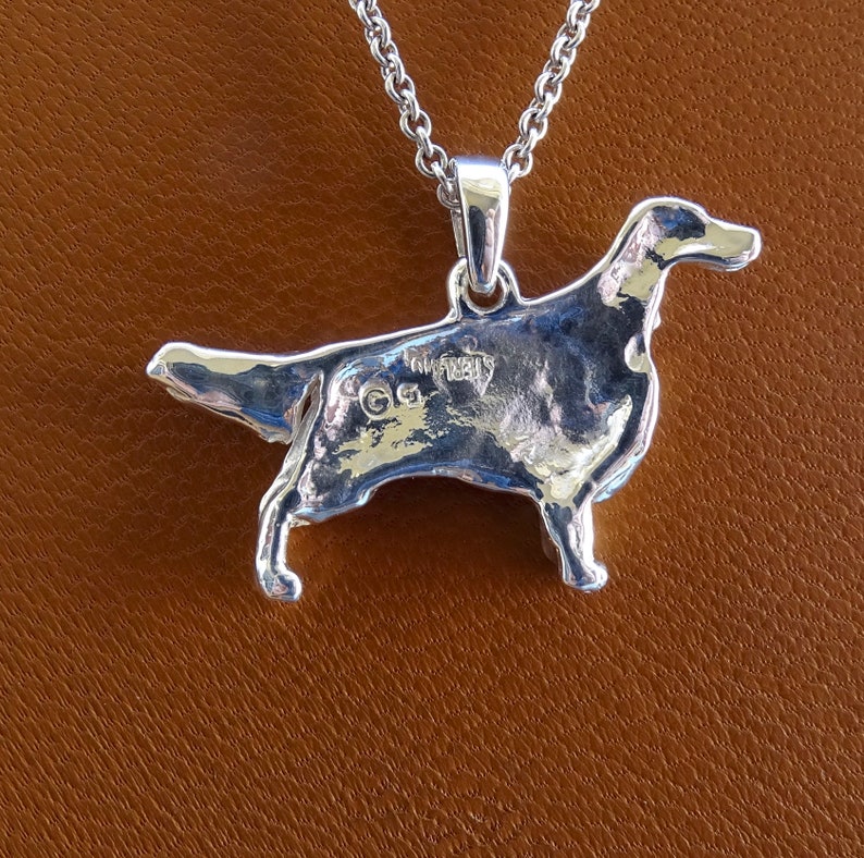 Small Sterling Silver English Setter Standing Study Pendant - Etsy
