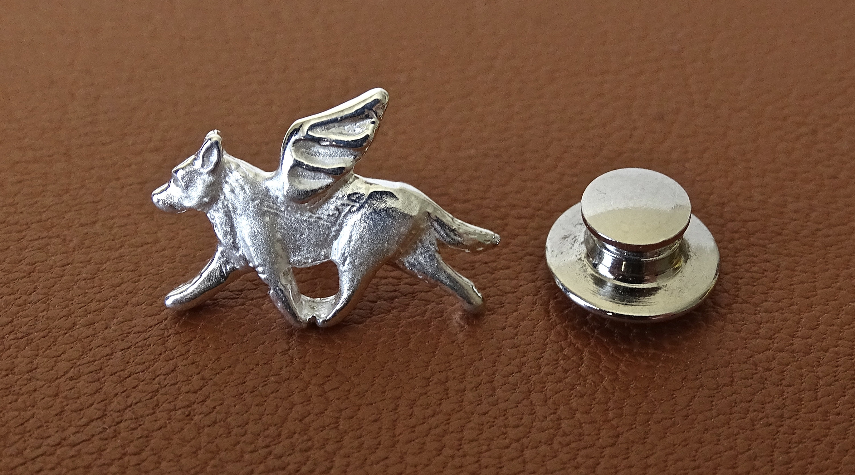 Small Sterling Silver Australian Cattle Dog Angel Lapel Pin | Etsy