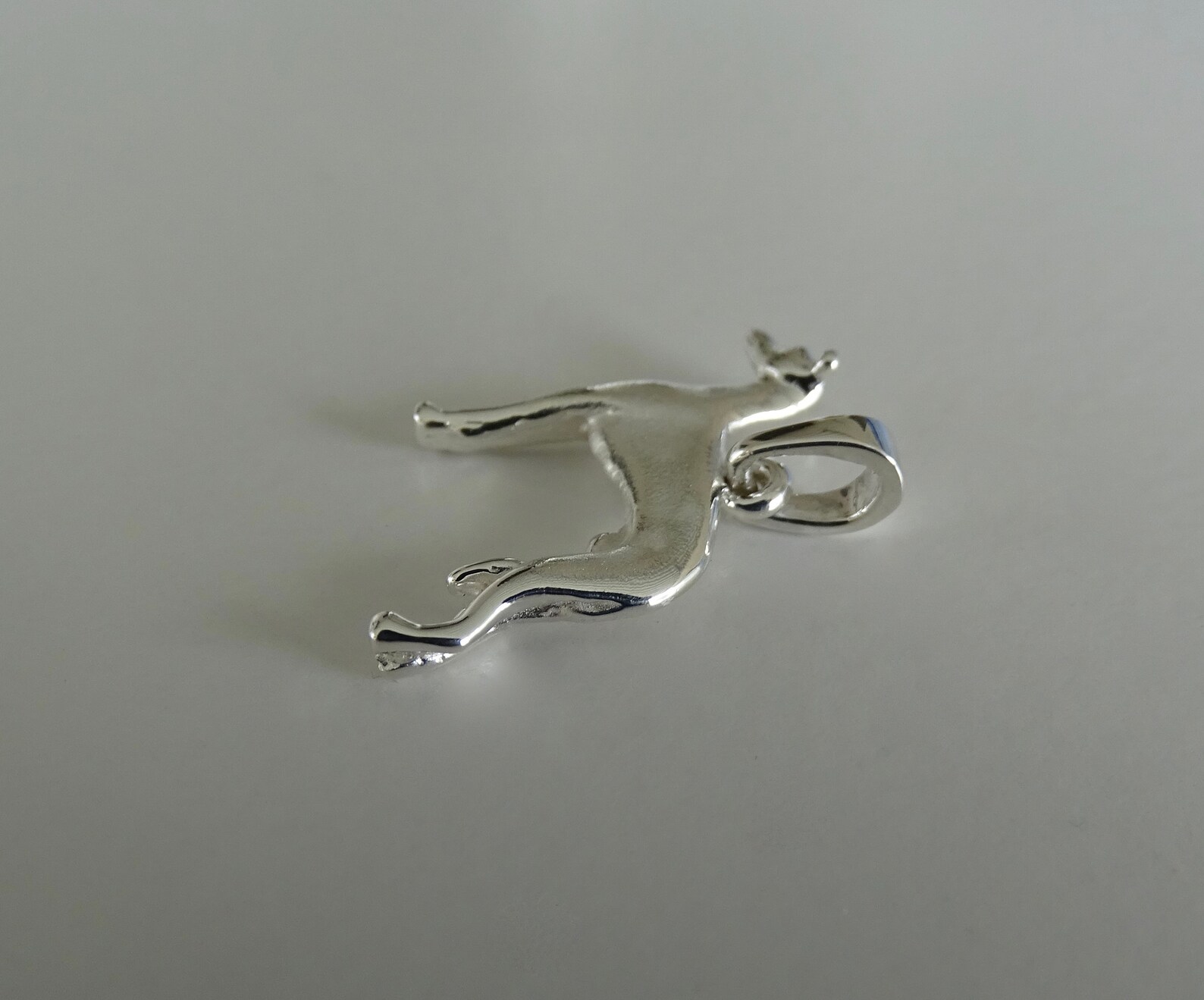 Small Sterling Silver Whippet Standing Study Pendant | Etsy