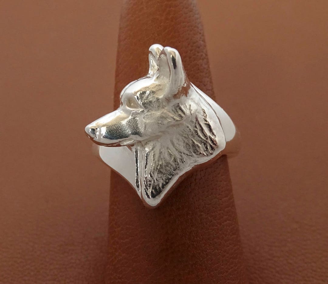 Sterling Silver Corgi Head Study Ring - Etsy