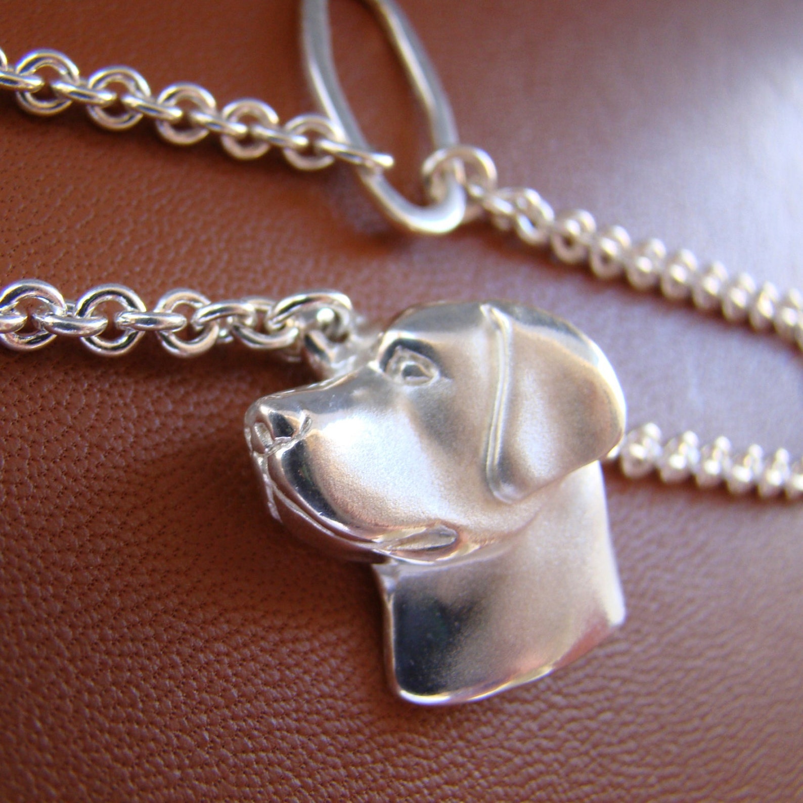 Large Sterling Silver Labrador Retriever Head Study Tie Chain | Etsy