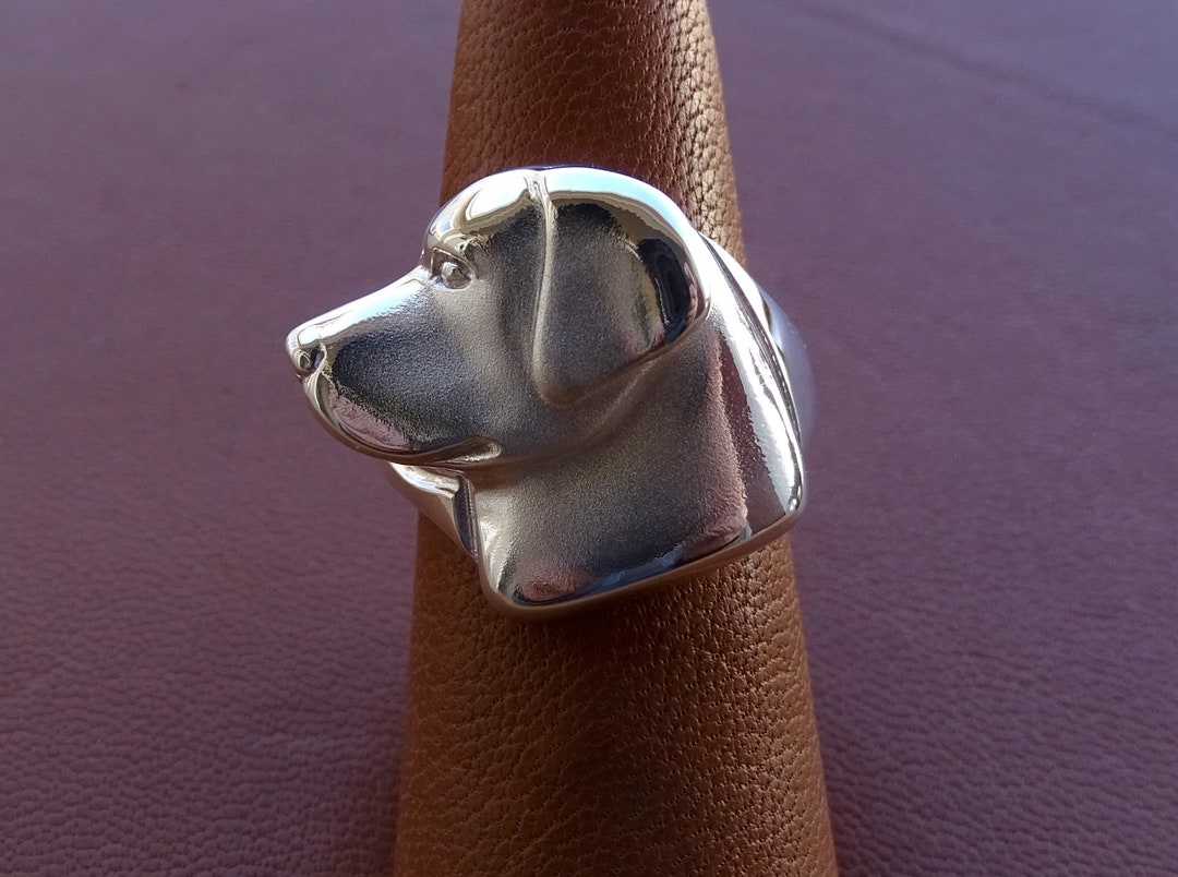 Sterling Silver Labrador Retriever Large Head Study Ring - Etsy