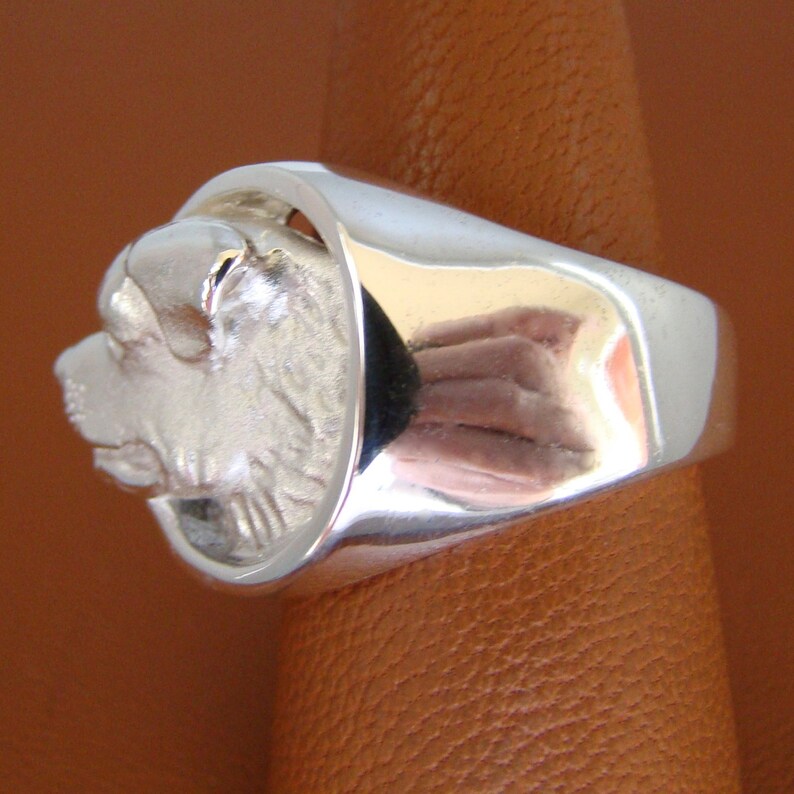 Sterling Silver Mens Rottweiler Head Study Ring - Etsy