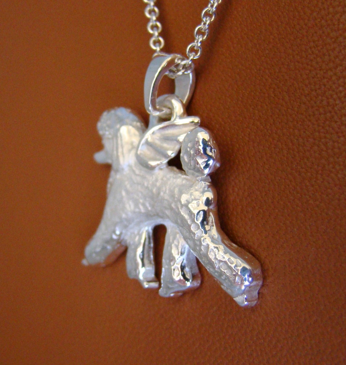 Large Sterling Silver Poodle Angel Pendant - Etsy