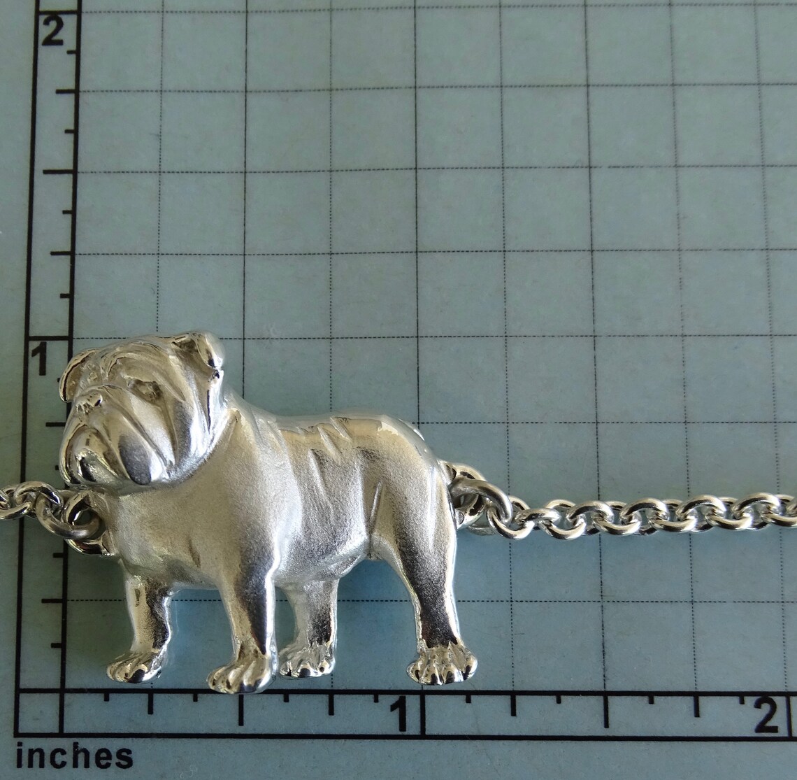 Large Sterling Silver Bulldog/ English Bulldog Standing Study - Etsy
