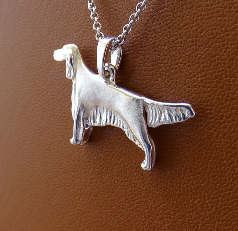 Small Sterling Silver English Setter Standing Study Pendant - Etsy
