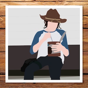 Carl Eats Pudding - the Walking Dead Giclee Print - Etsy