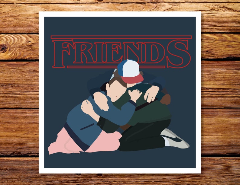 Stranger Things "friends" - 8"x8" Giclee Print - Etsy