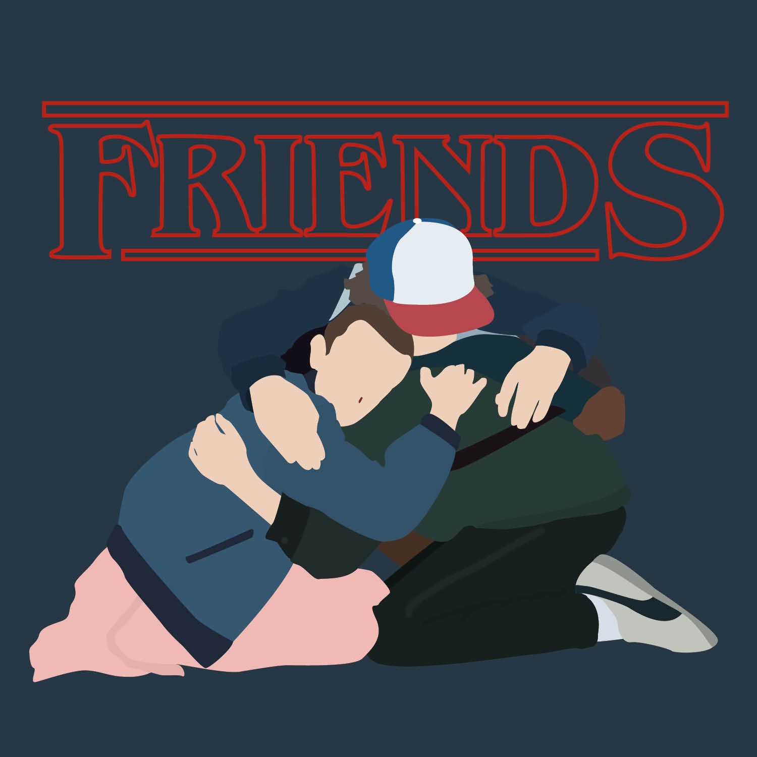 Stranger Things "friends" - 8"x8" Giclee Print - Etsy