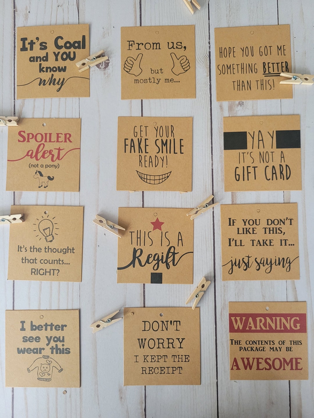 Humorous Gift Tags Set C - Etsy