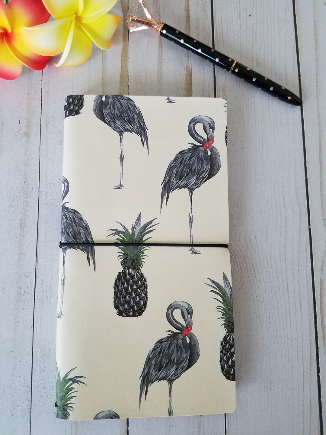 Artisan Flamingos Traveler's Notebook - Etsy