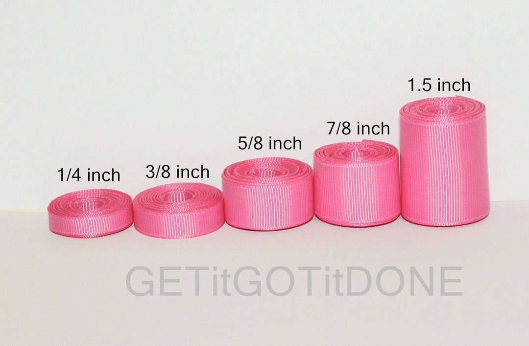 Hot Pink Grosgrain Ribbon 5 Yards (you Choose the Width, 1/4, 3/8, 5/8 ...