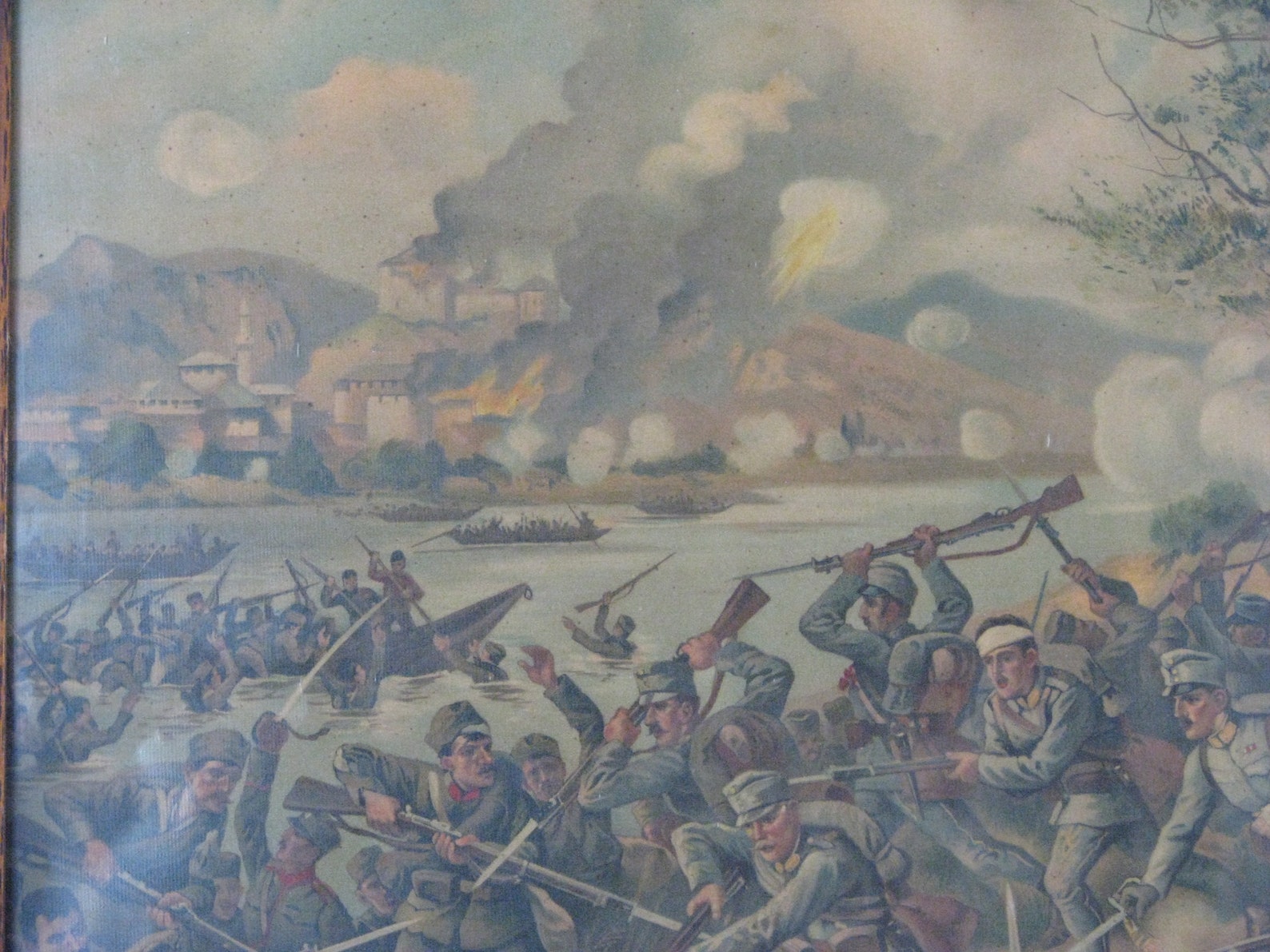 Antique Fine Art Print battle of Drina World War - Etsy
