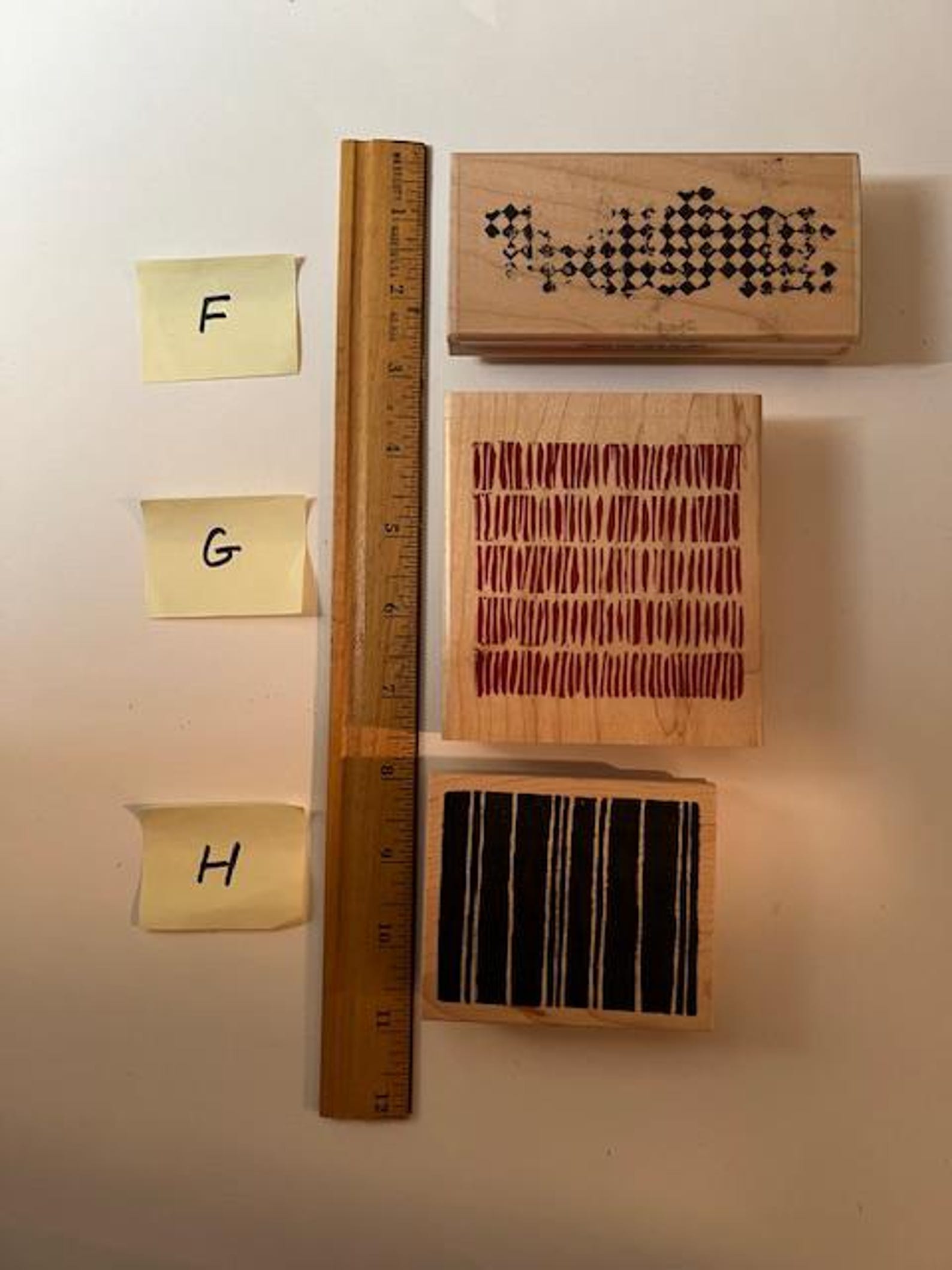 Vintage Large Wooden Rubber Stamps! Stripes, Patterns, Multi-sided ...