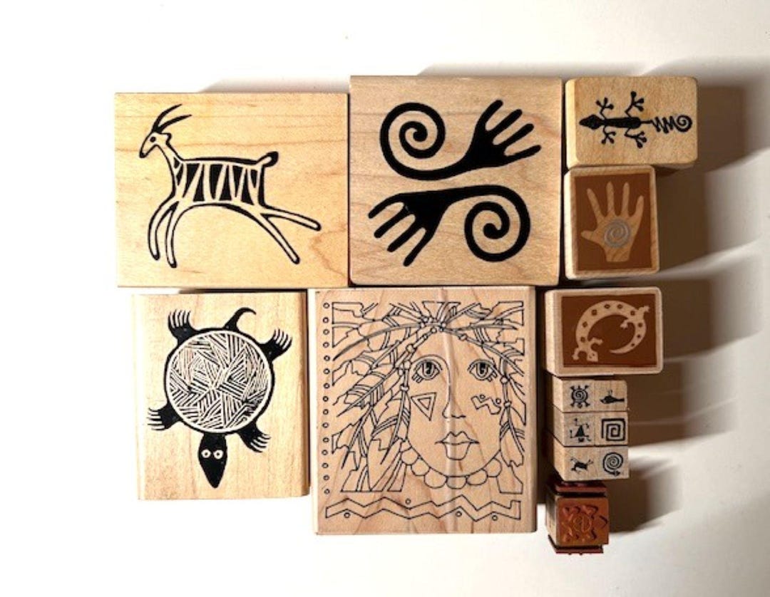 Lot of 14 Vintage Wooden Stamps! Ancient, Tribal, Indigenous Most Are ...
