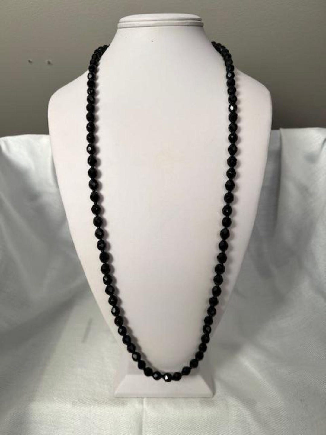 Antique 1920s Flapper-style French Jet Bead Necklace 34 Inches Long ...