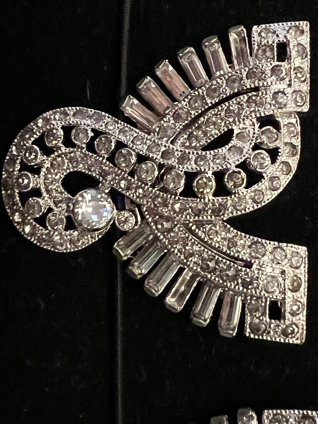 Stunning PAIR of Antique Art Deco Rhinestone Dress Clips Awesome ...