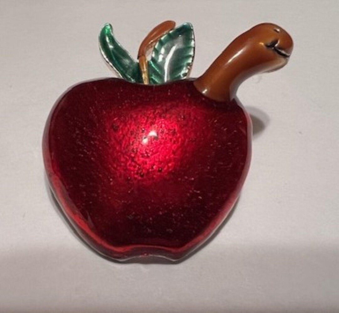 Vintage TEACHER or Back-to-school Brooch Pin! Cute Apple Design! Fun ...