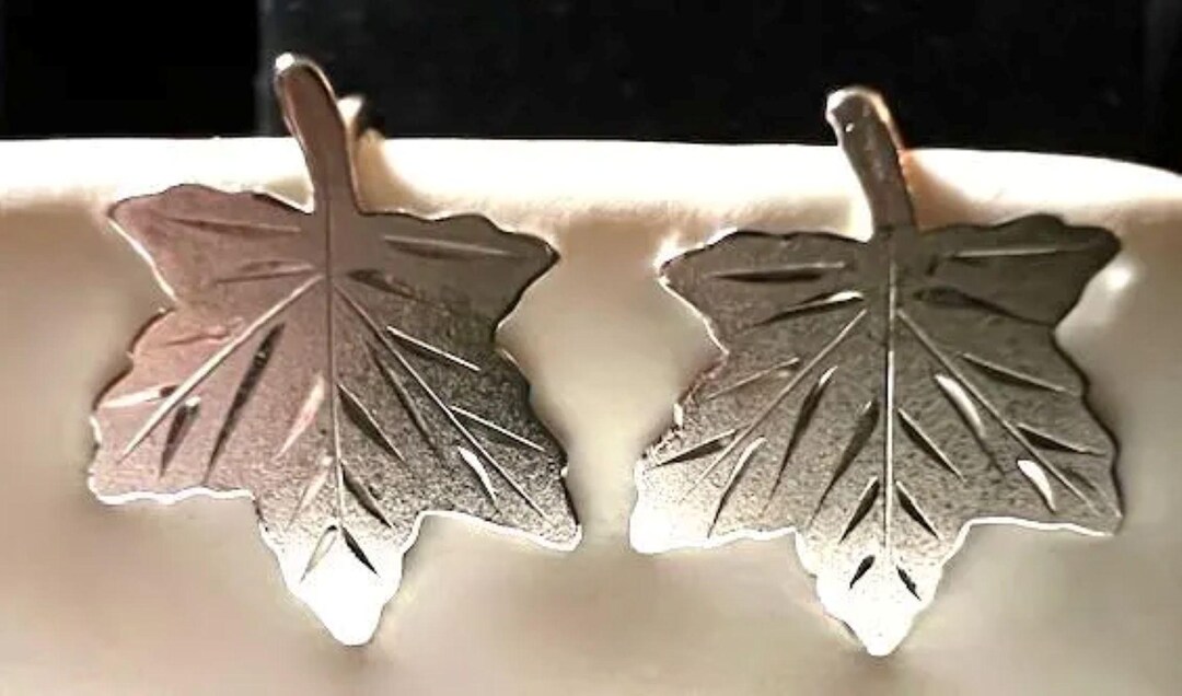 Vintage NEMO Sterling Silver Maple Leaf Earrings 1950s-1960s - Etsy