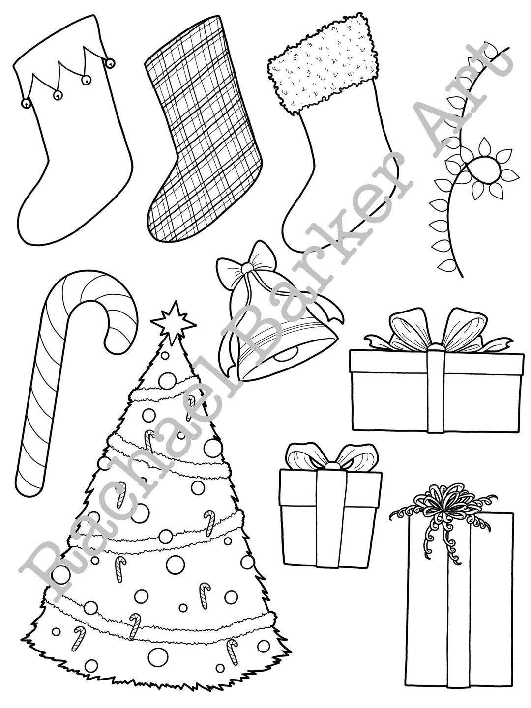 Christmas Holiday Line Drawing PNG Digital Download Cricut Glowforge - Etsy