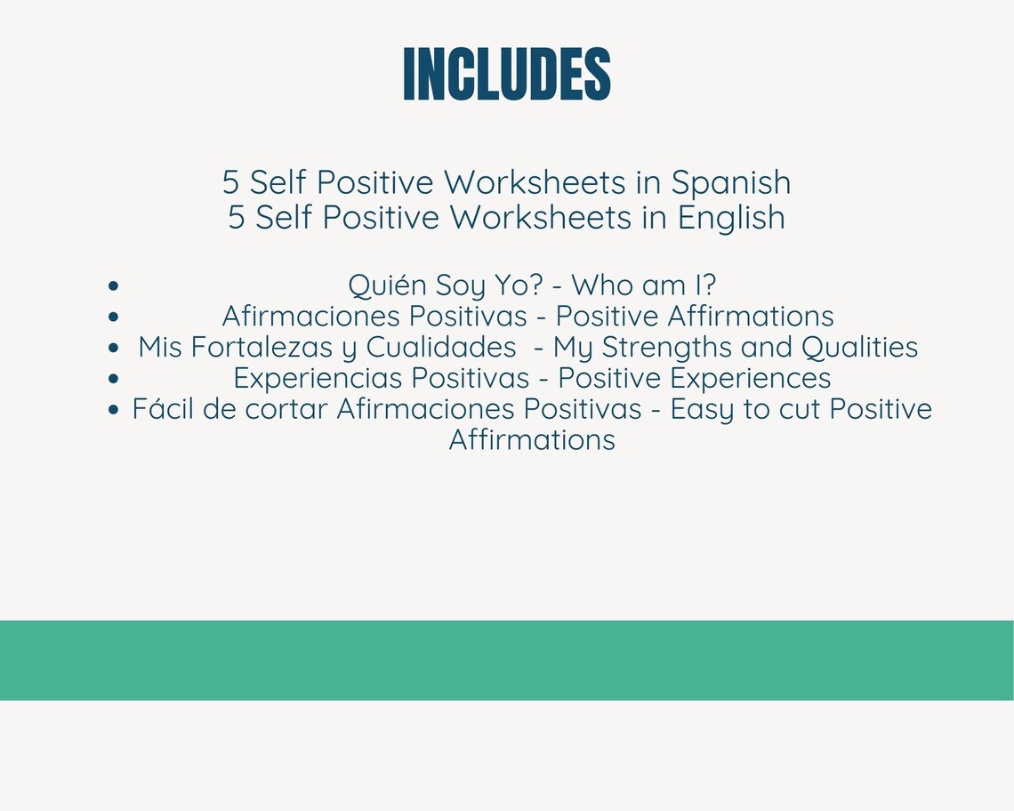 Positive Self-talk Worksheets | Hojas De Trabajo De Diálogo Interno ...