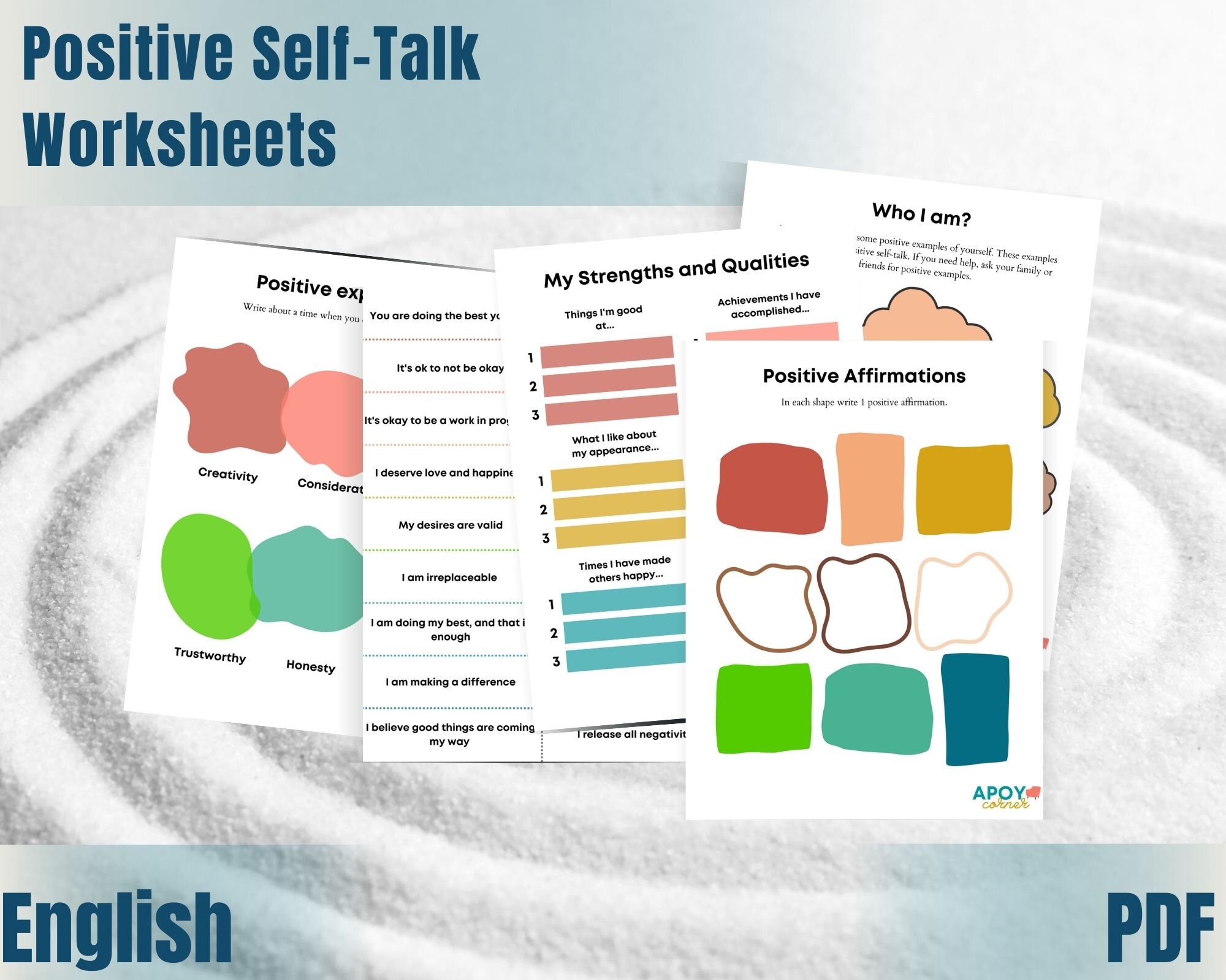 Positive Self-talk Worksheets | Hojas De Trabajo De Diálogo Interno ...