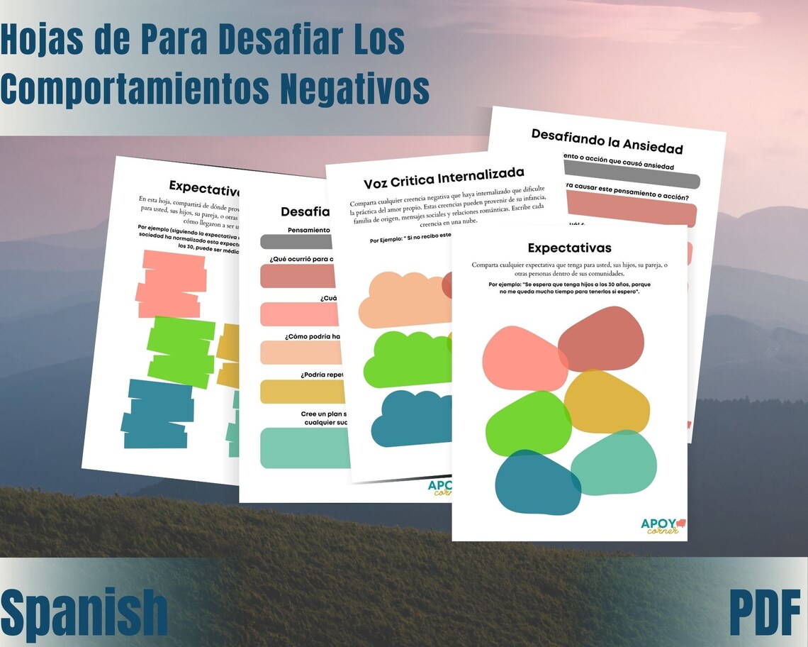 Challenging Negative Behaviors Worksheets | Hojas De Trabajo Para ...
